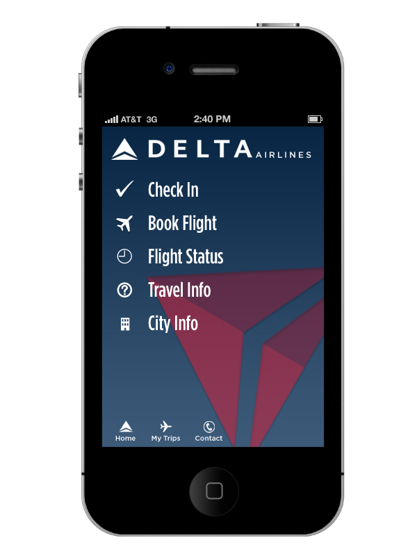 Delta Airlines App Design - KyleZimmermanportfolio